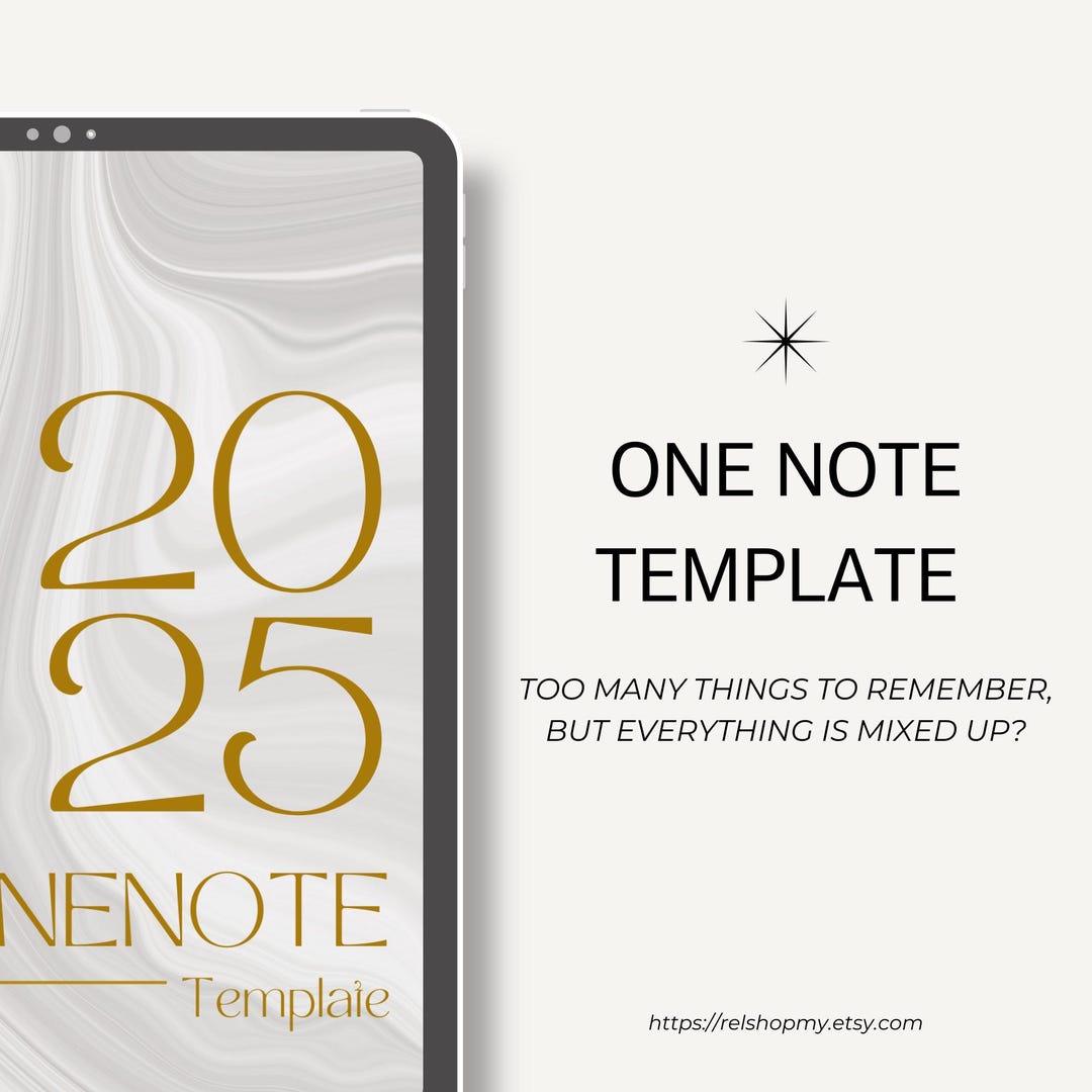 Onenote Template Onenote Planner Onenote Templates for Work 2025 Dgital ...