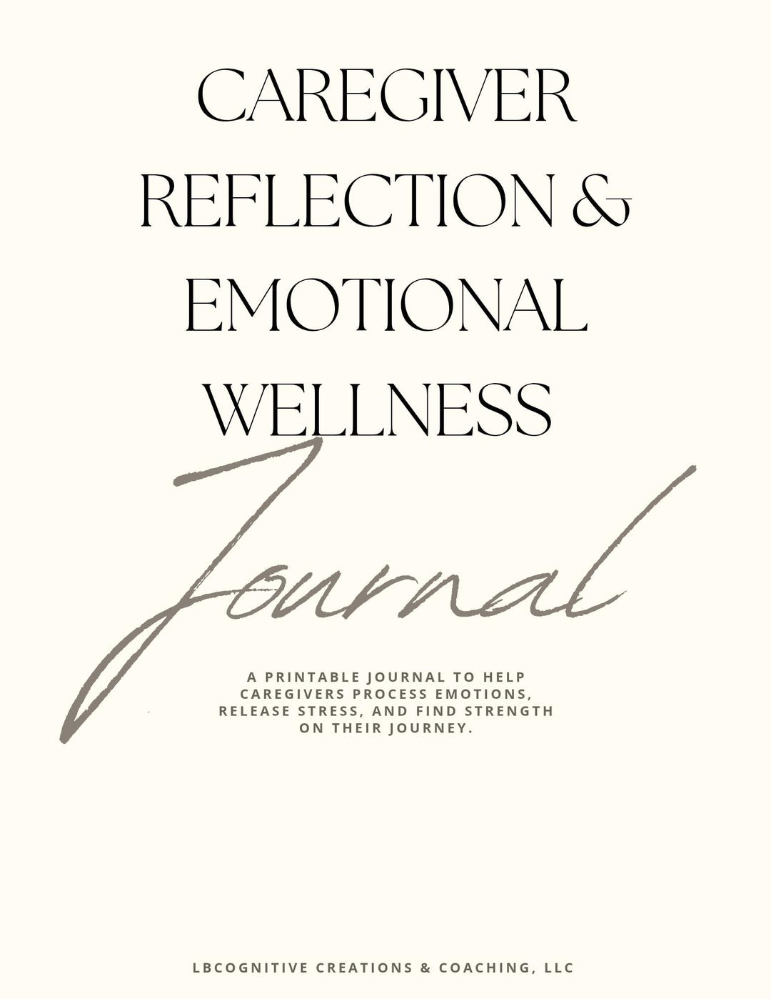 Caregiver Reflection & Emotional Wellness Journal – Printable PDF - Etsy