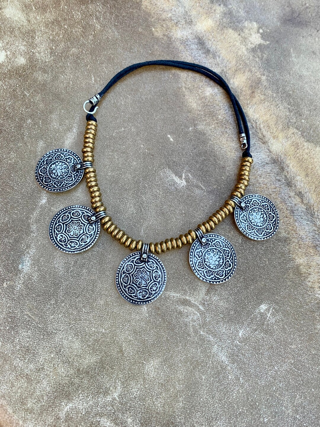 Buddhist Mandala Eightfold Path Zen Choker Necklace Festival Outfit ...