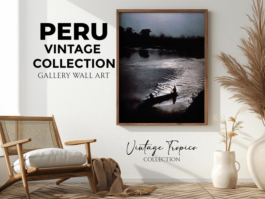 Peru Vintage Wall Art - Amazon River Sunset Print, Rustic Photography ...