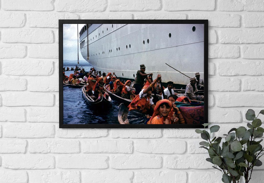 Framed Poster Caribbean, PANAMA San Blas Islanders Paddling Out to ...