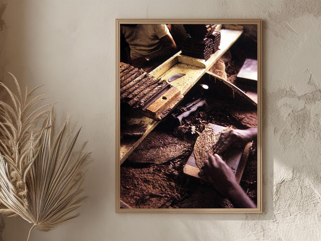 Framed Poster Cuba, Rolling Cigars in Cuba Countryside 1960s Art ...