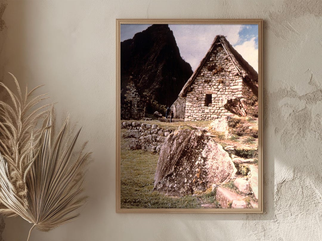 Peru Vintage Wall Art – Rustic Machu Picchu Hut Print | Historic Inca ...