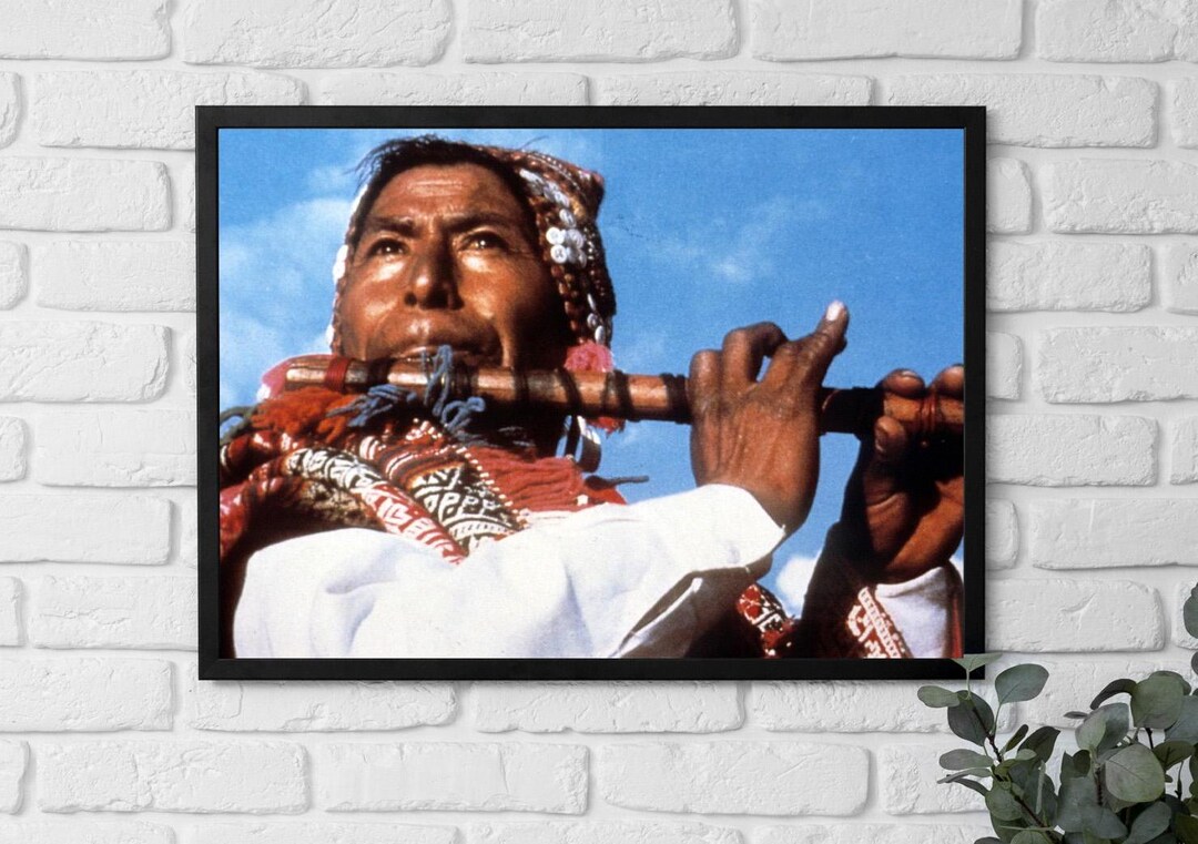 Framed Poster Peru, Inca Highlands Traditional Flute Player Photography ...