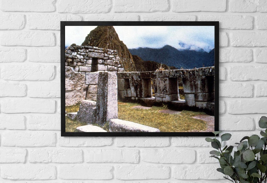 Framed Poster Peru, 15th C Machu Picchu Stone Sacrificial Altar Art ...