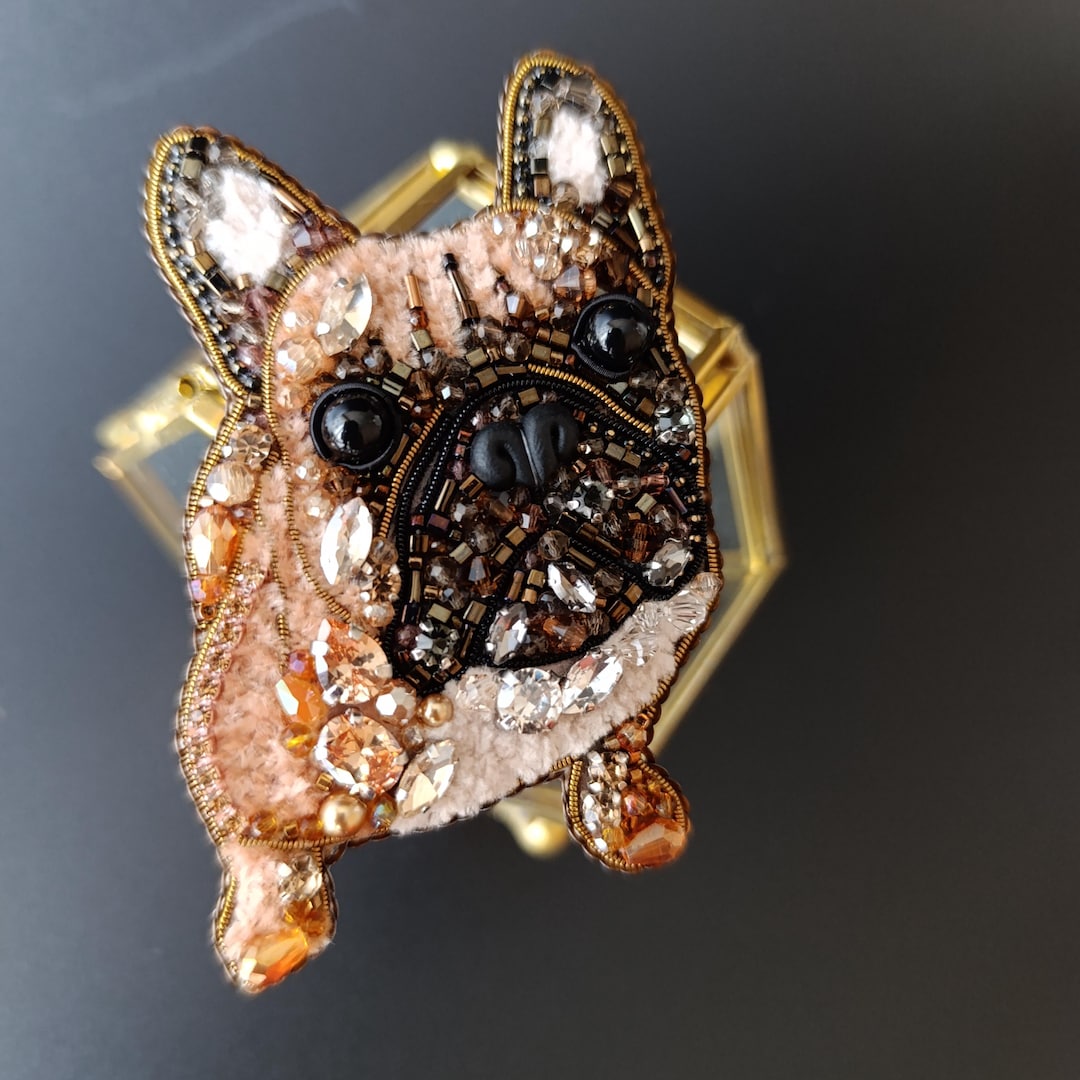 Custom Pet Portrait Brooch - Realistic Embroidered Dog Pin Personalized ...