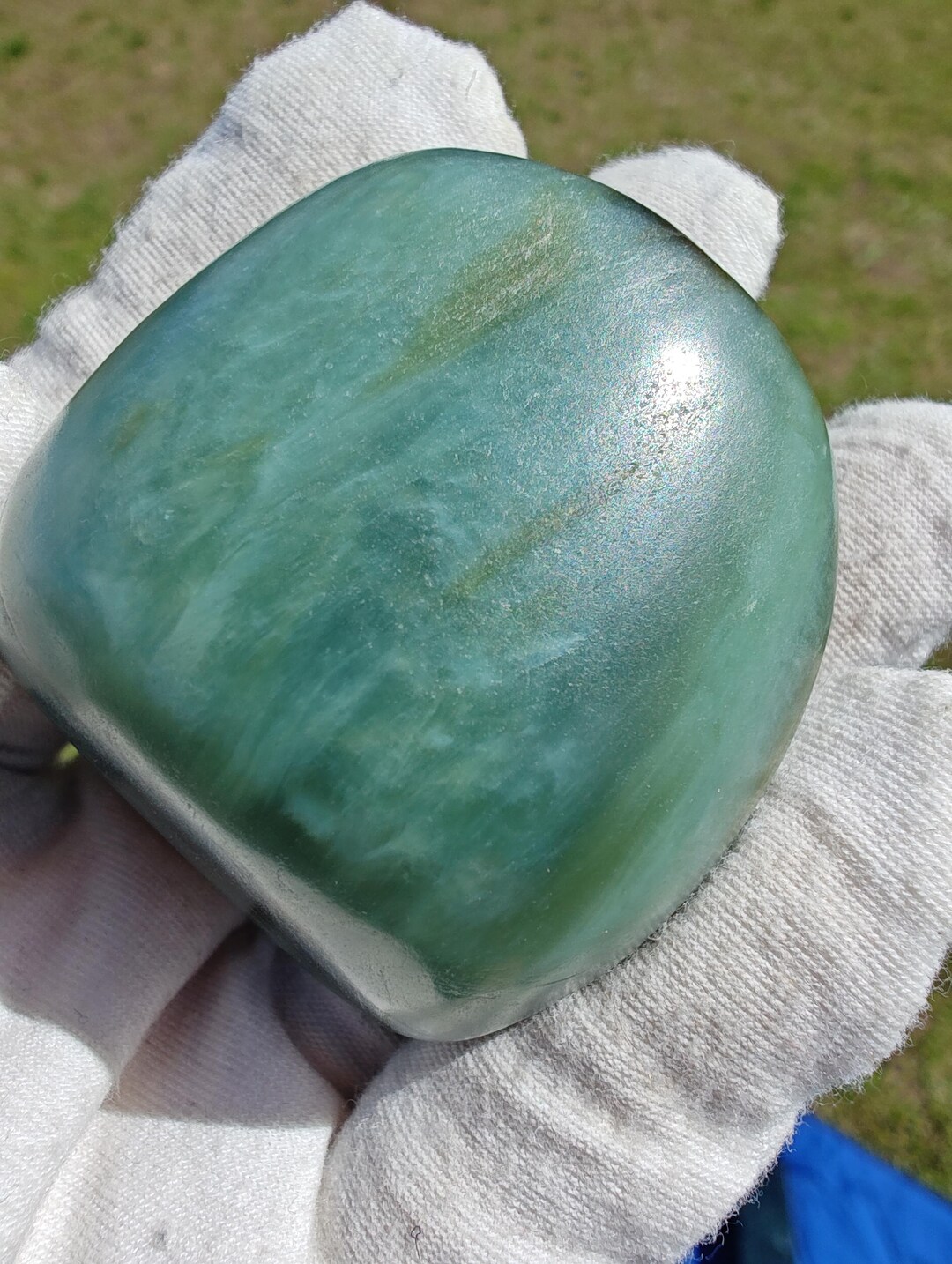 Authentic Siberian Olive-cyan Chatoyancy Vulcan Nephrite Jade Cobble - Etsy