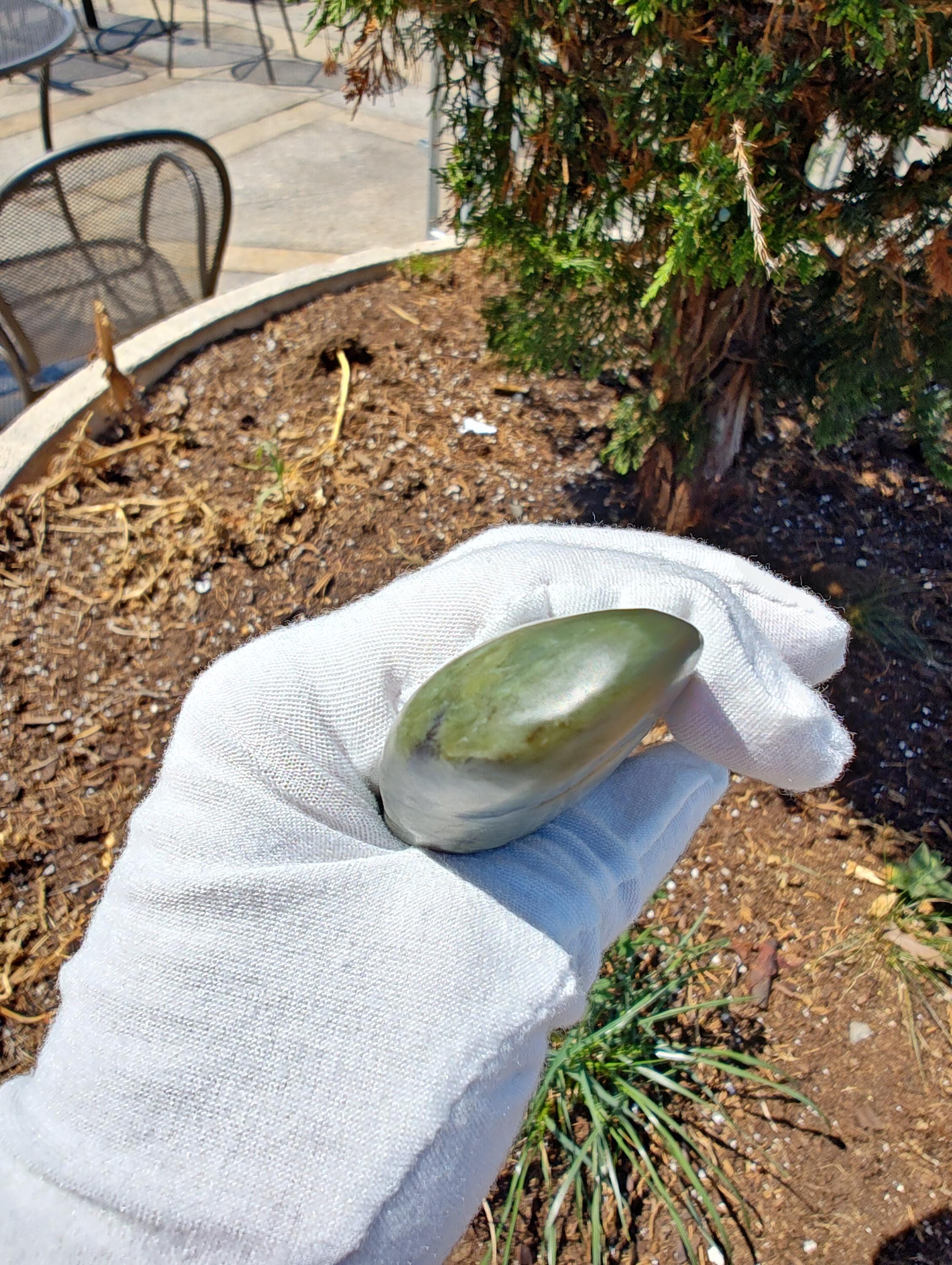 Kidney Shaped Authentic Big Sur Jade Tumbled Palm Stone - Etsy
