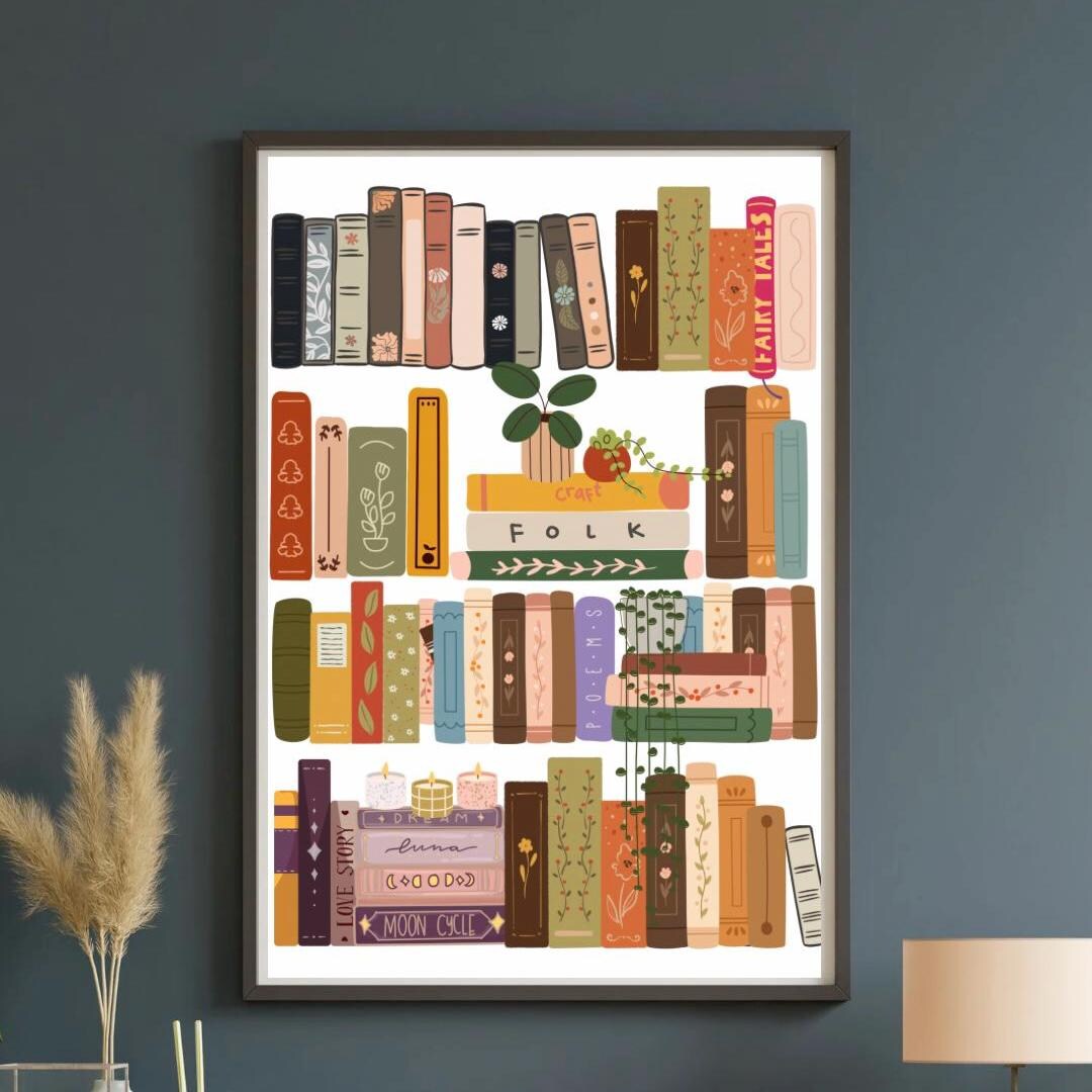 Vintage Book Poster, Antique Book Art, Reading Decor, Book Lovers Gift ...