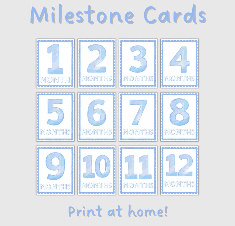 Baby Boy Milestone Cards: First Year Photo Props (digital PDF) - Etsy
