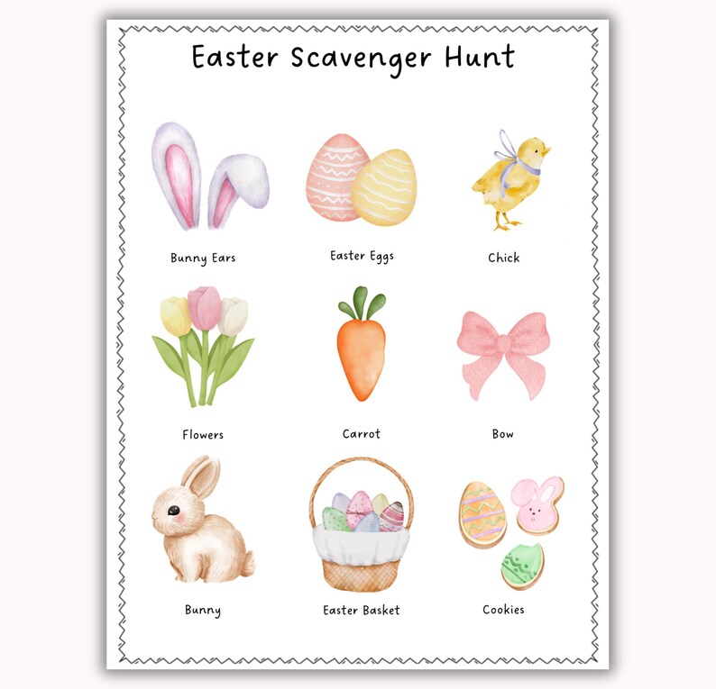 Printable Easter Scavenger Hunt, Happy Easter, Easter Activity for Kids ...