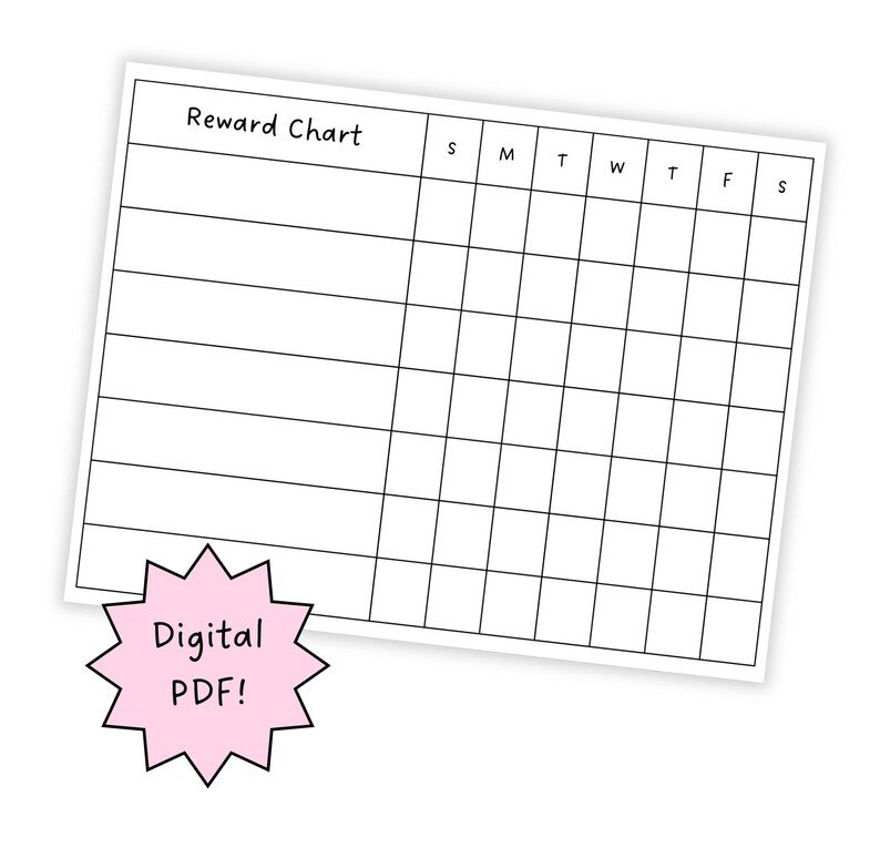 Printable Reward Chart for Kids, Simple, Good Behavior Chart, for Kids ...