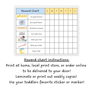 Printable Kids Reward Chart: Chore & Behavior Tracker (digital PDF) - Etsy
