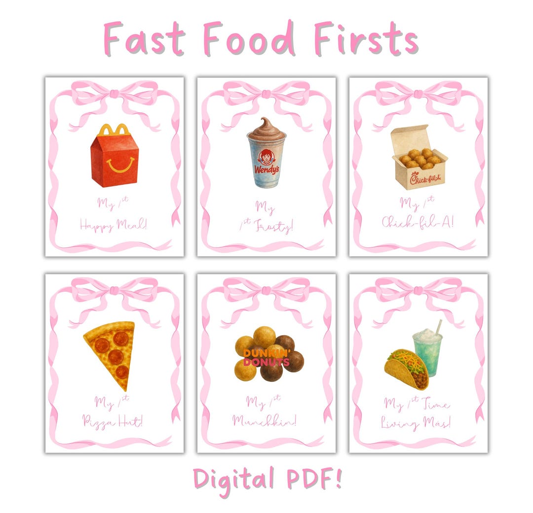 Milestone Cards: Fast Food Firsts, Photo Props (digital PDF) - Etsy