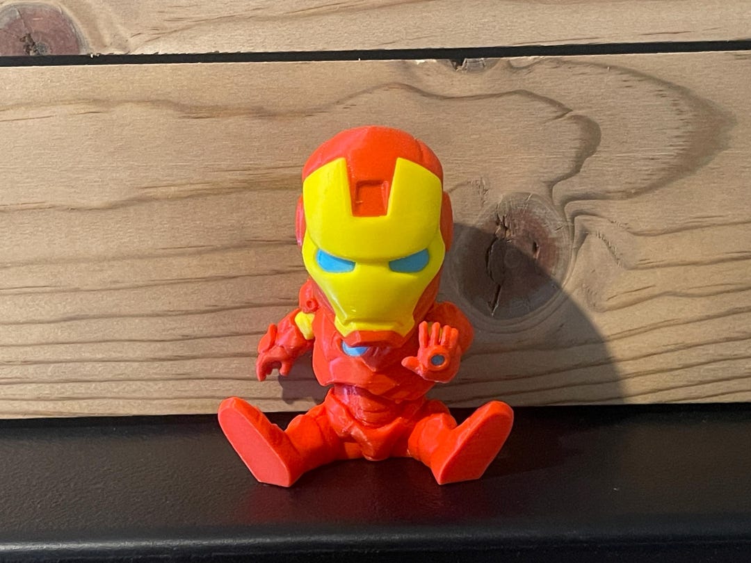 Cute Mini Iron Man 3D Printed Figure - Red & Yellow (3 Inches ...