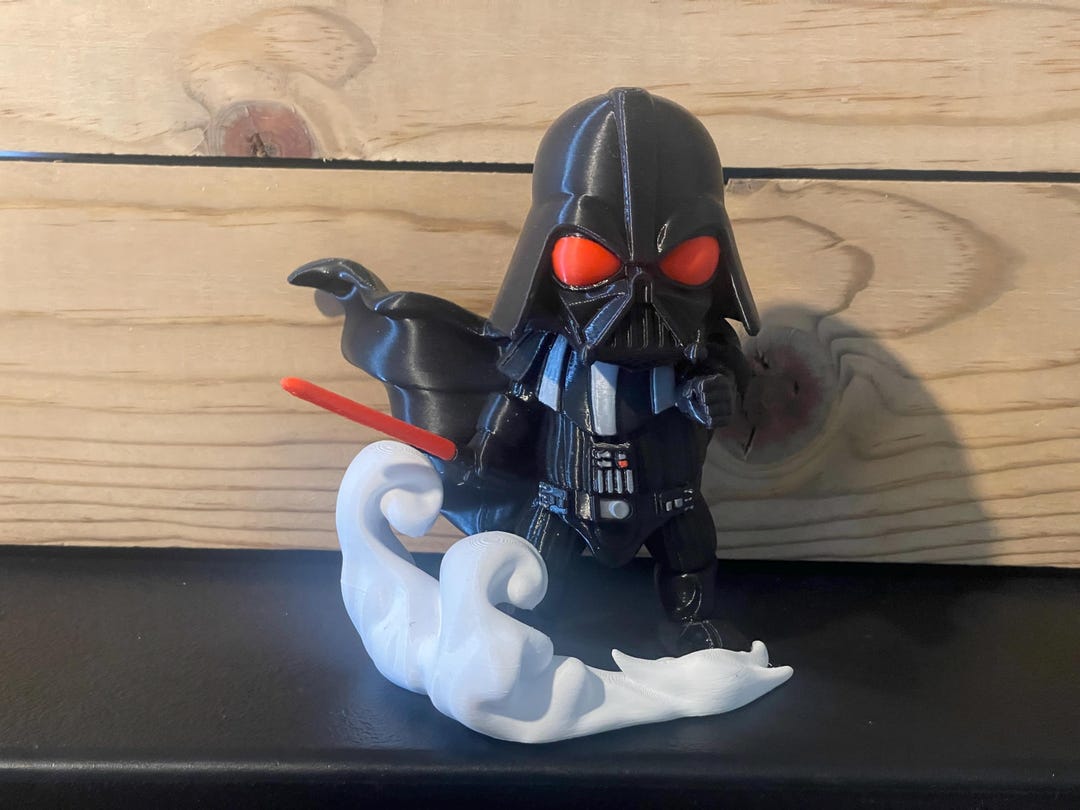 Cute Mini Darth Vader 3D Printed Figure - Black & Red (4.5 Inches ...