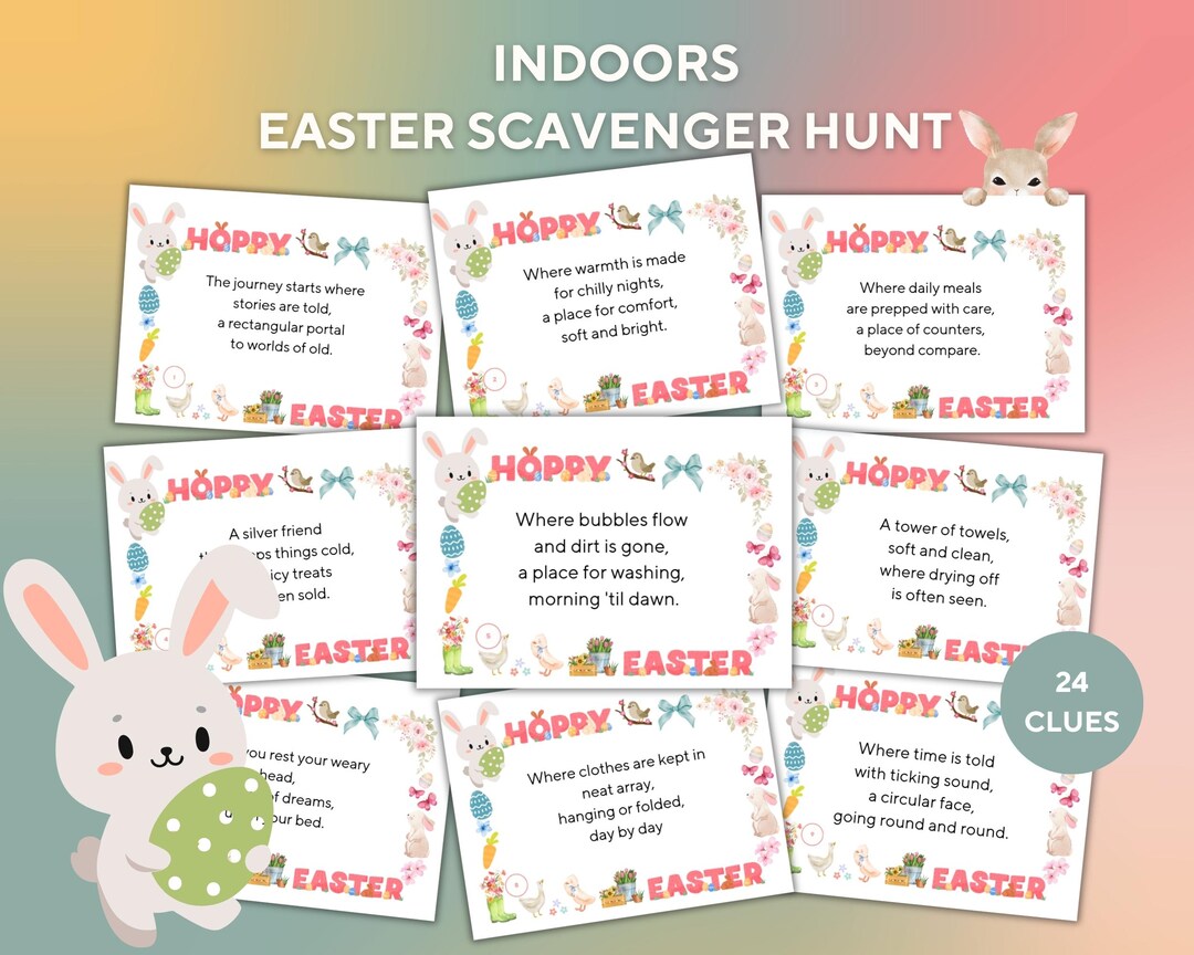 Easter Scavenger Hunt for Teens and Kids - Printable Easter Scavenger ...