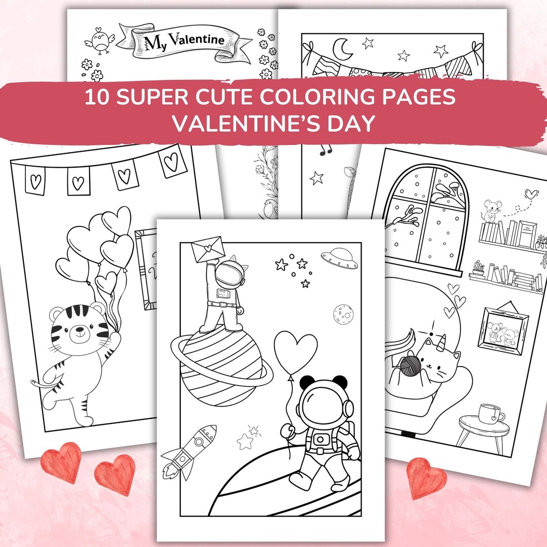 Valentine Coloring Pages Color Sheets Preschool Activity PDF Digital ...