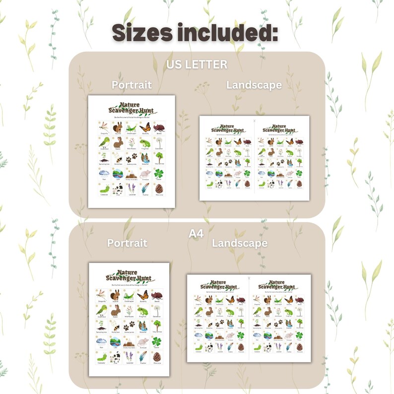 Nature Scavenger Hunt Printable Outdoor Treasure Hunt for Kids Camping ...