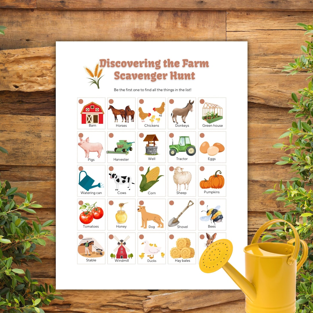 Farm Scavenger Hunt Printable Outdoor Treasure Hunt for Kids Camping ...