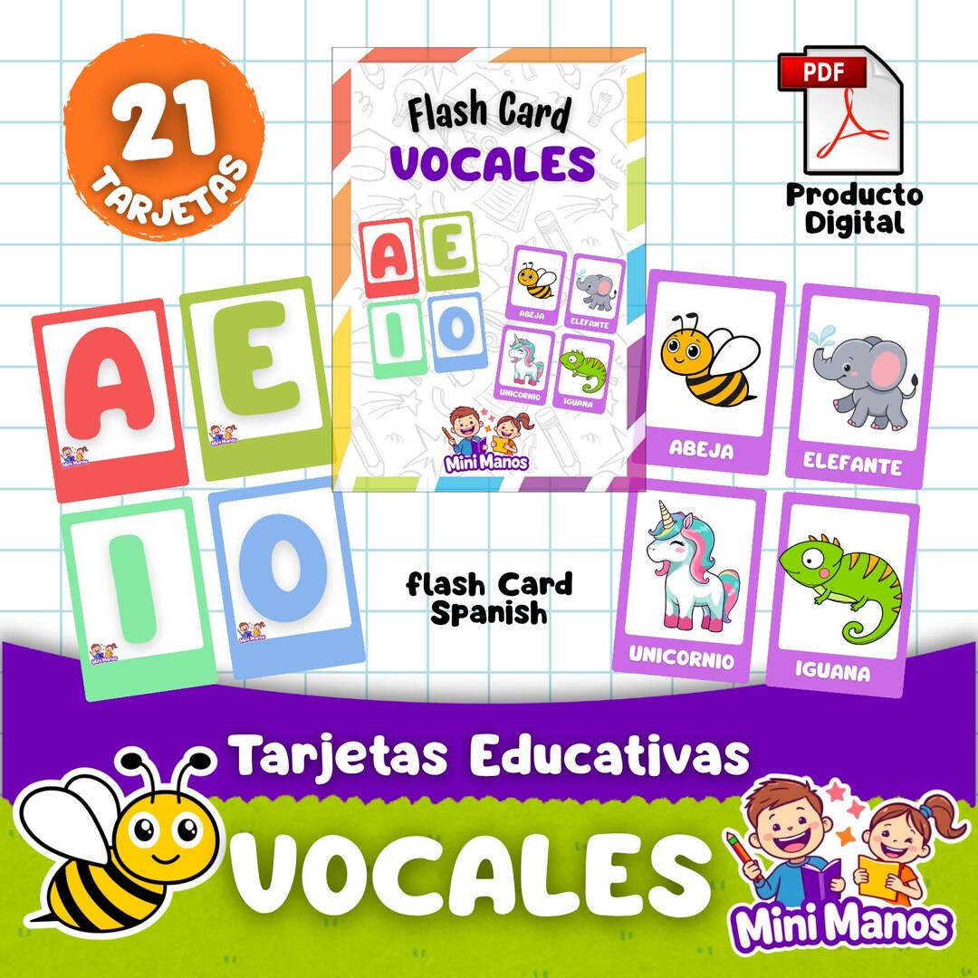 Vocabulary Flashcards: 21 Printable Cards (PDF) - Laminas Educativas - Etsy