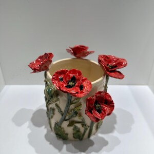 Poppy Flowers Vase: Decorative Ceramic Vase - Etsy