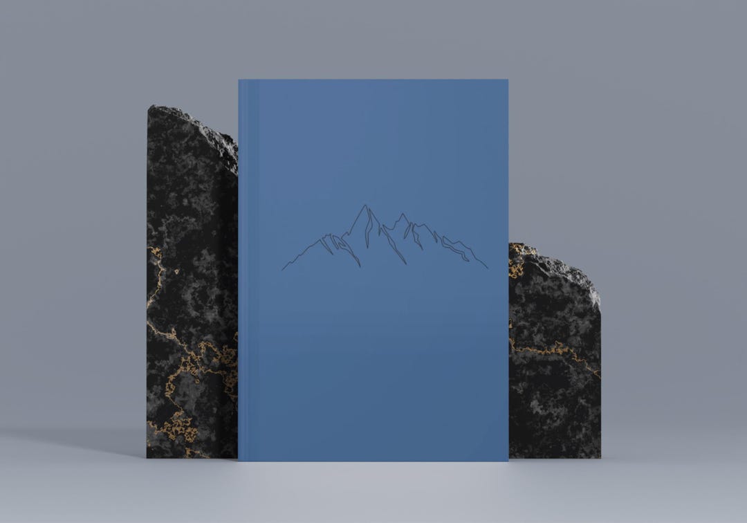 Mountain Sketch Hardcover Journal | Blue Matte Notebook - Etsy