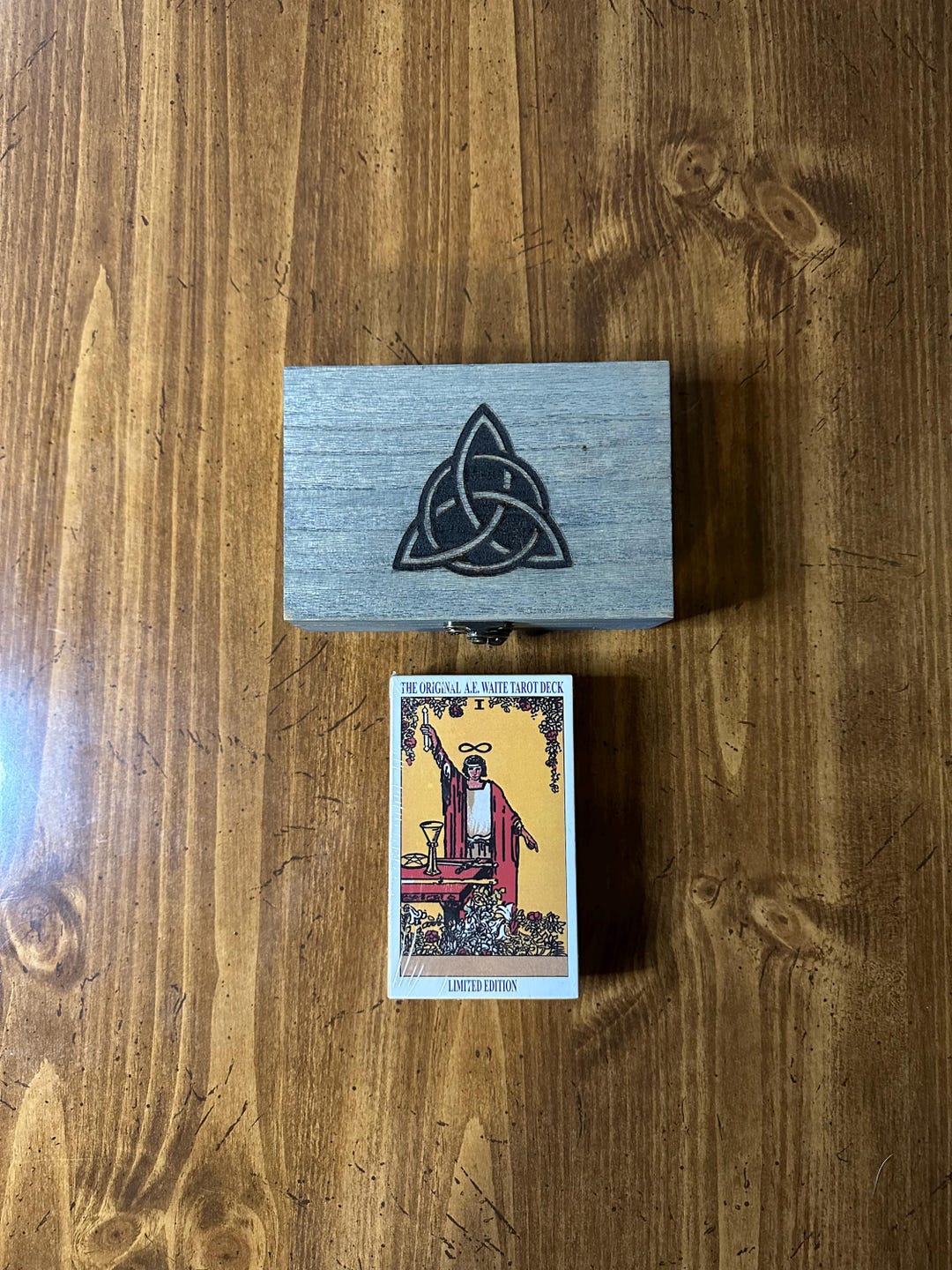 Celtic Knot Tarot Box, Wooden Tarot Card Box, A.E. Waite Tarot Deck ...