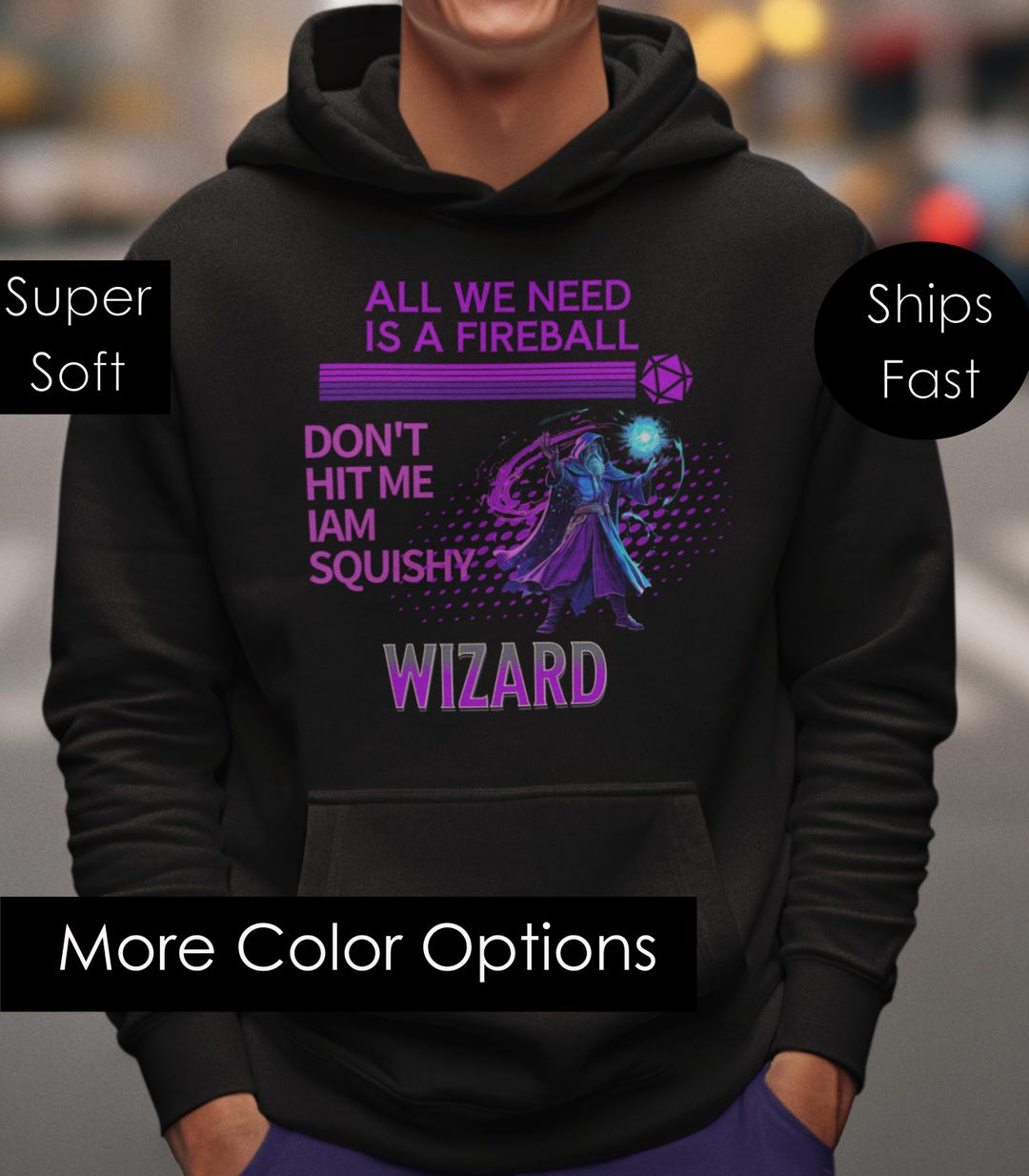 Dnd Wizard Hoodie, Dungeons and Dragons Hoodie, Dnd Player Gift, D&D Wizard Class Hoody, Funny ...