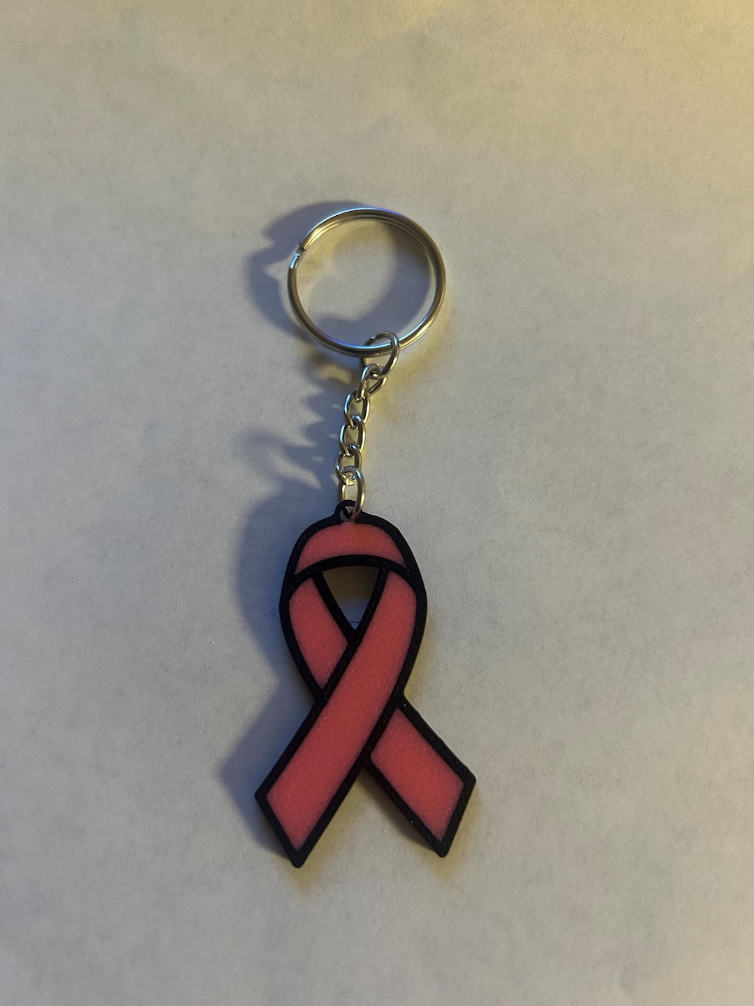 Breast Cancer Ribbon Keychain - Etsy