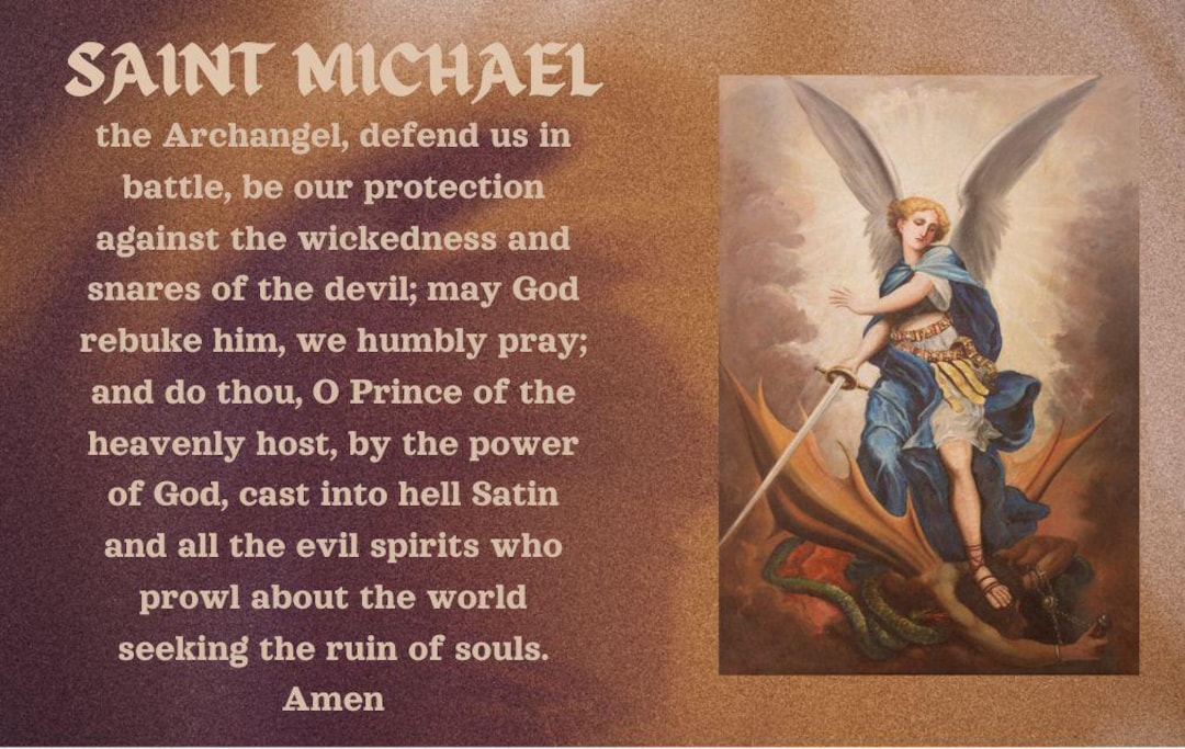 St. Michael Prayer Card - Etsy
