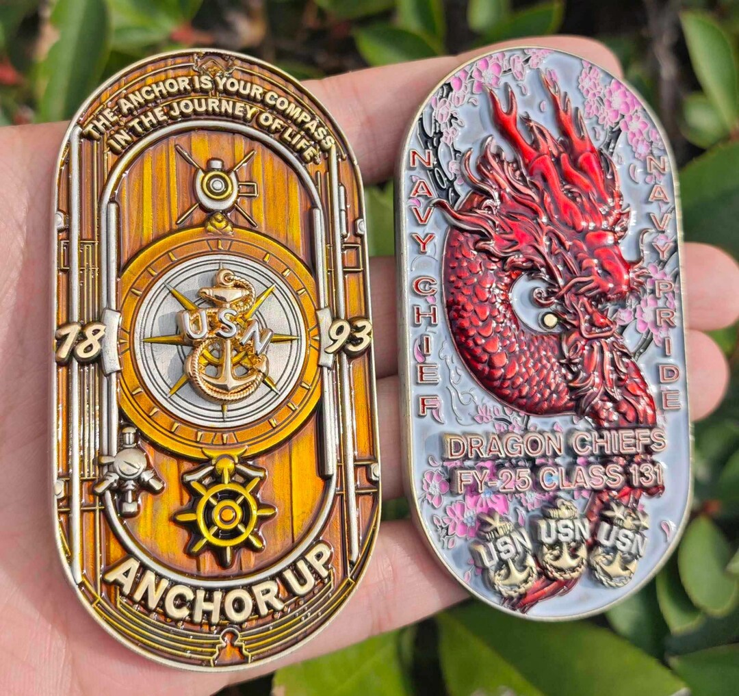 Dragon Compass Spinner Challenge Coin - Etsy