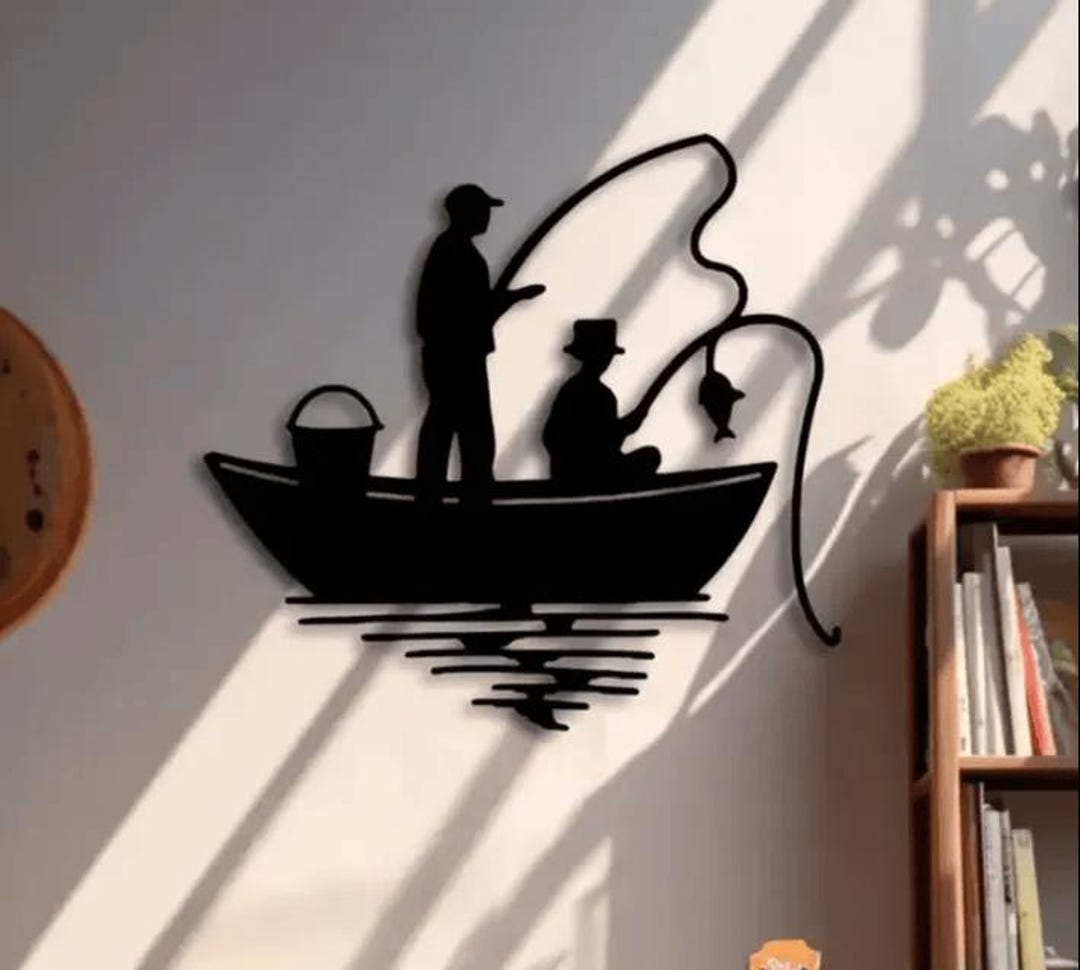 STL File for 3D Printing Elegant Fisherman Wall Decor - Etsy