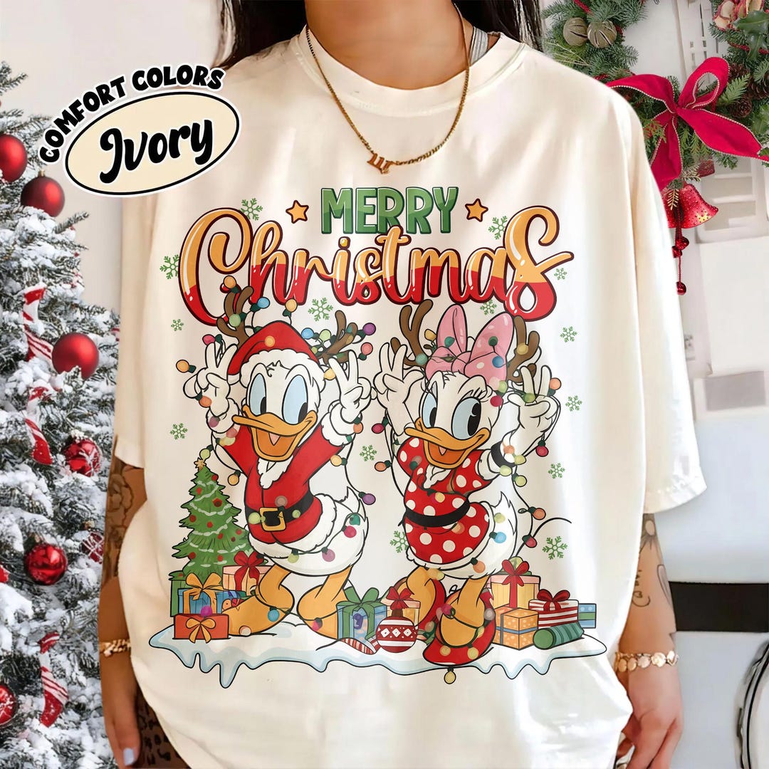 Disney Donald and Daisy Merry Christmas Shirt, Donald Daisy Couple ...
