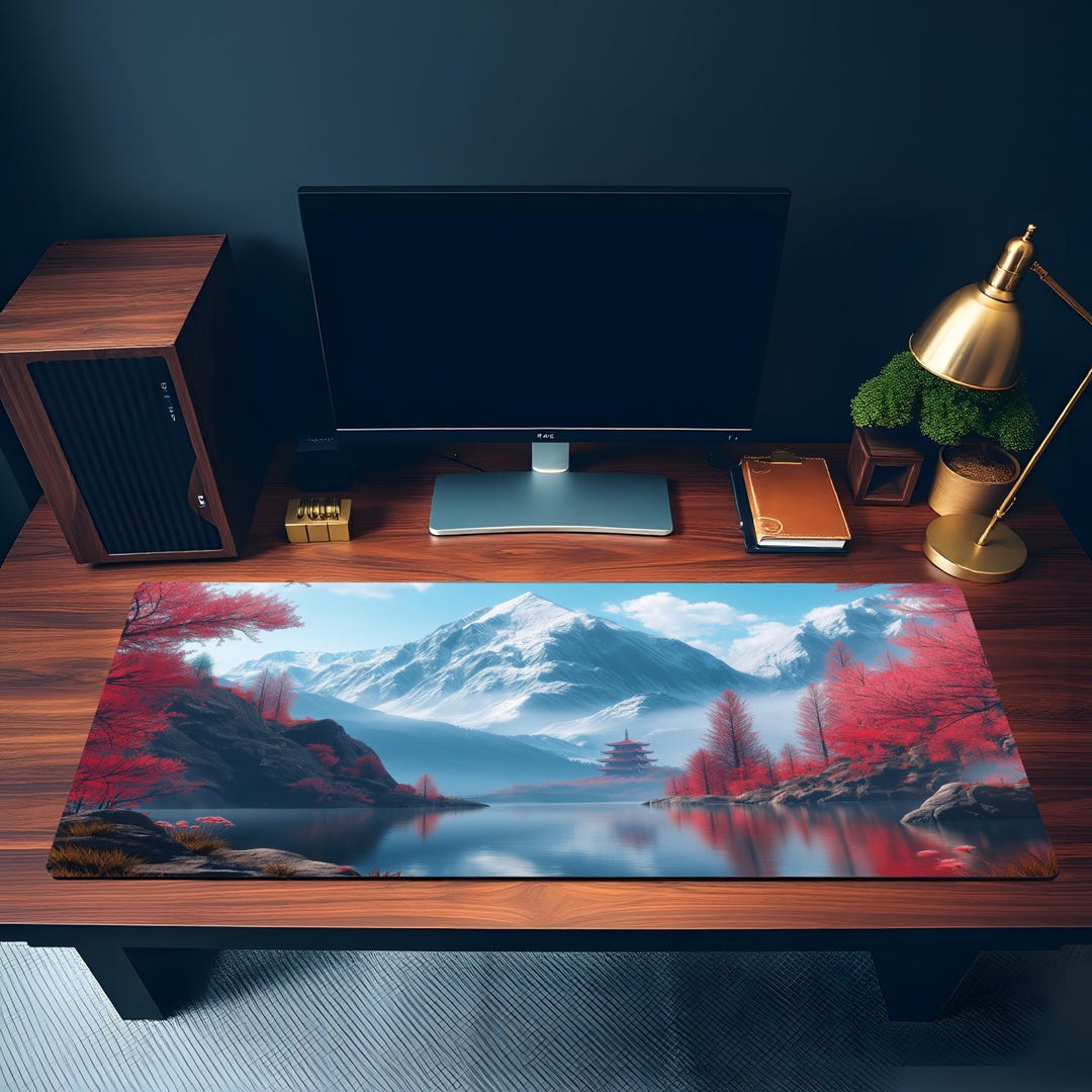 Mountainous Aesthetics Deskmat Japanese Cozy Aesthetic Decorative Desk ...