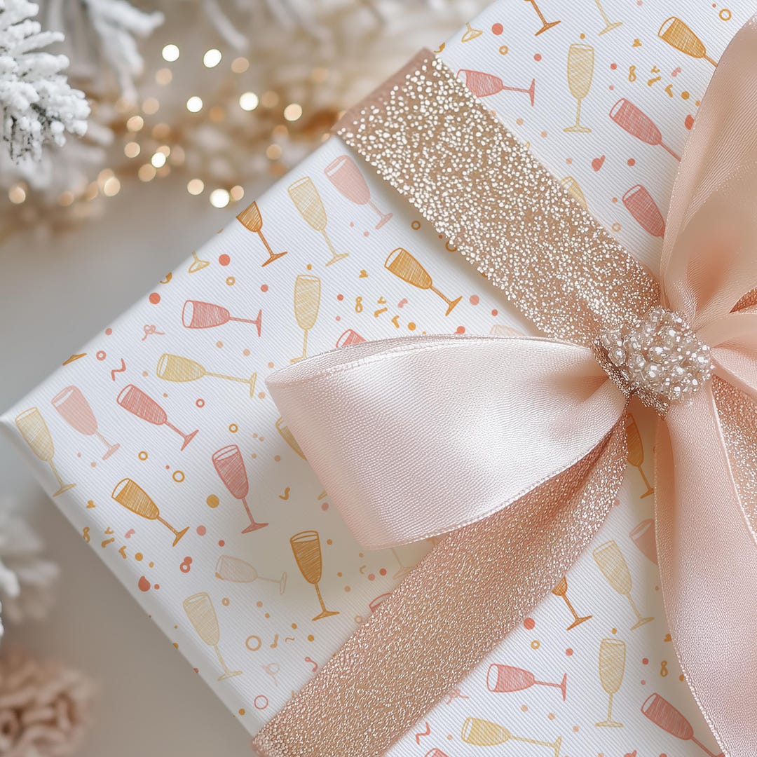 Champagne Aesthetics-giftful Wrapping Paper Charming Giftbox Aesthetics ...