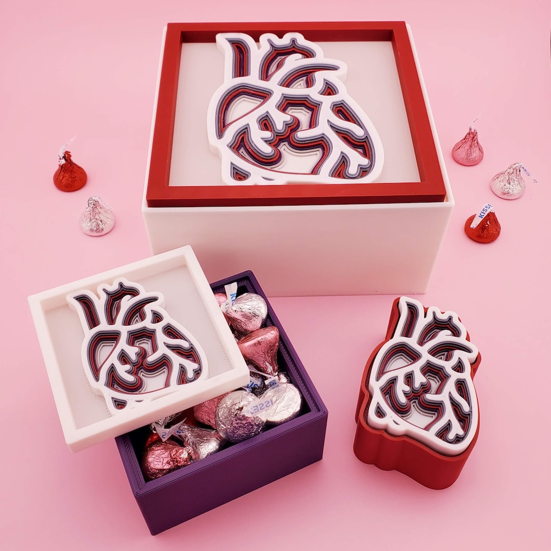Anatomical Heart Shaped Layered Cardiology Box Framed Wall Art Post ...