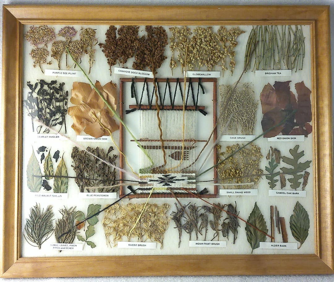 16 Color Vintage Navajo Indian Dye Chart Sampler, Signed by Melissa ...