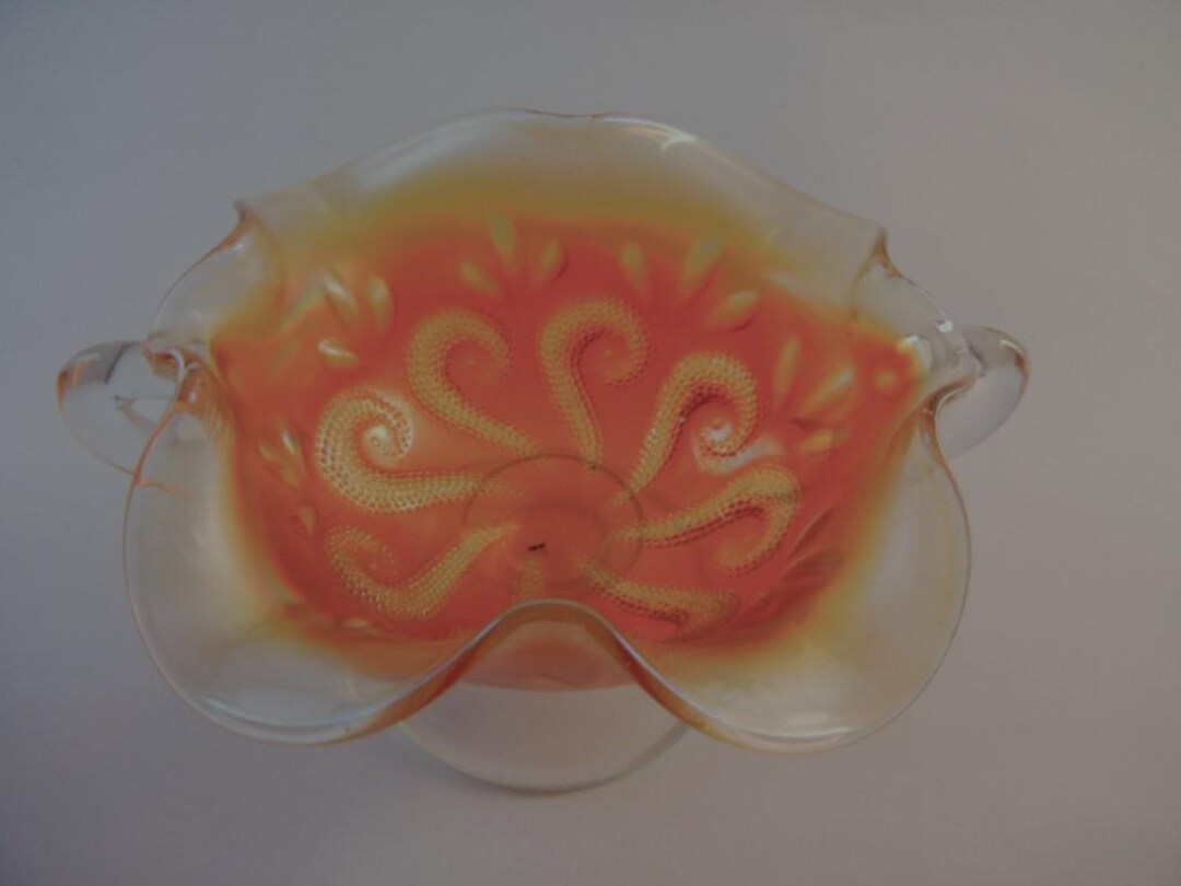 Dugan Question Marks Pattern Marigold Footed Bottom Bon Bon Bowl - Etsy