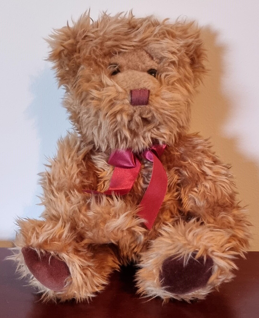 Vintage Russ Bear Gregory - 28cm Brown Plush Teddy Bear With Red Ribbon ...
