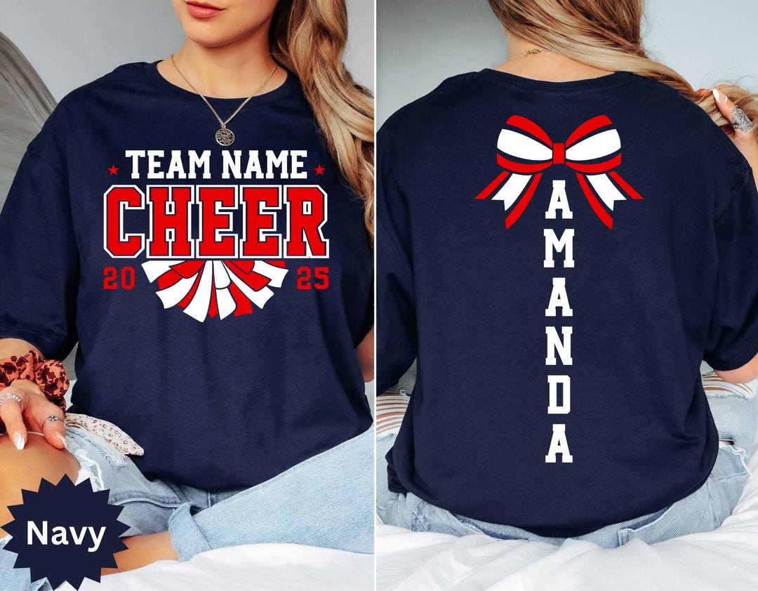 Custom Cheer Team Name Shirt, Personalized Cheerleader Gift, Cheer Mom ...