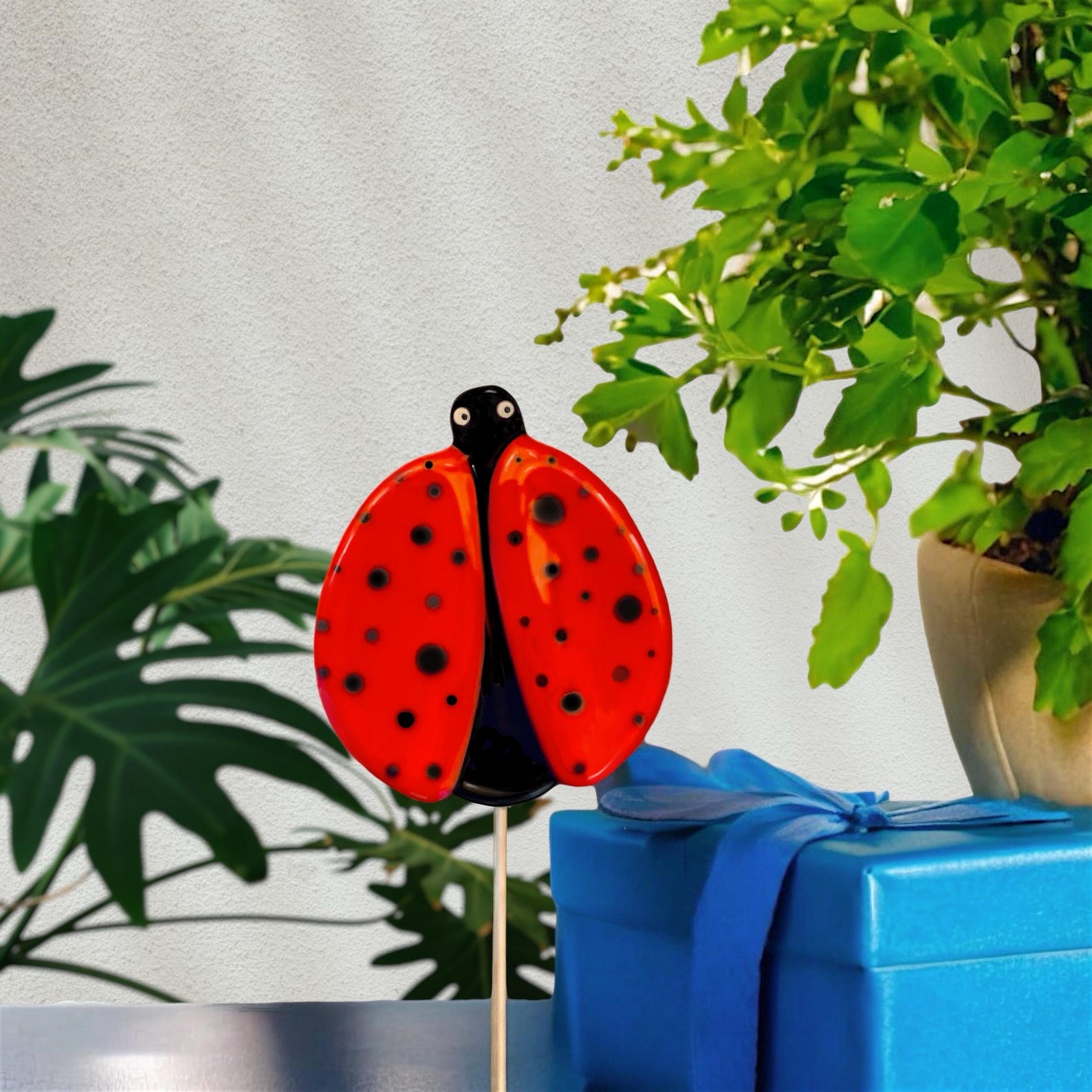 Handmade Glass Ladybug on a Stick for Pot or Garden - Etsy