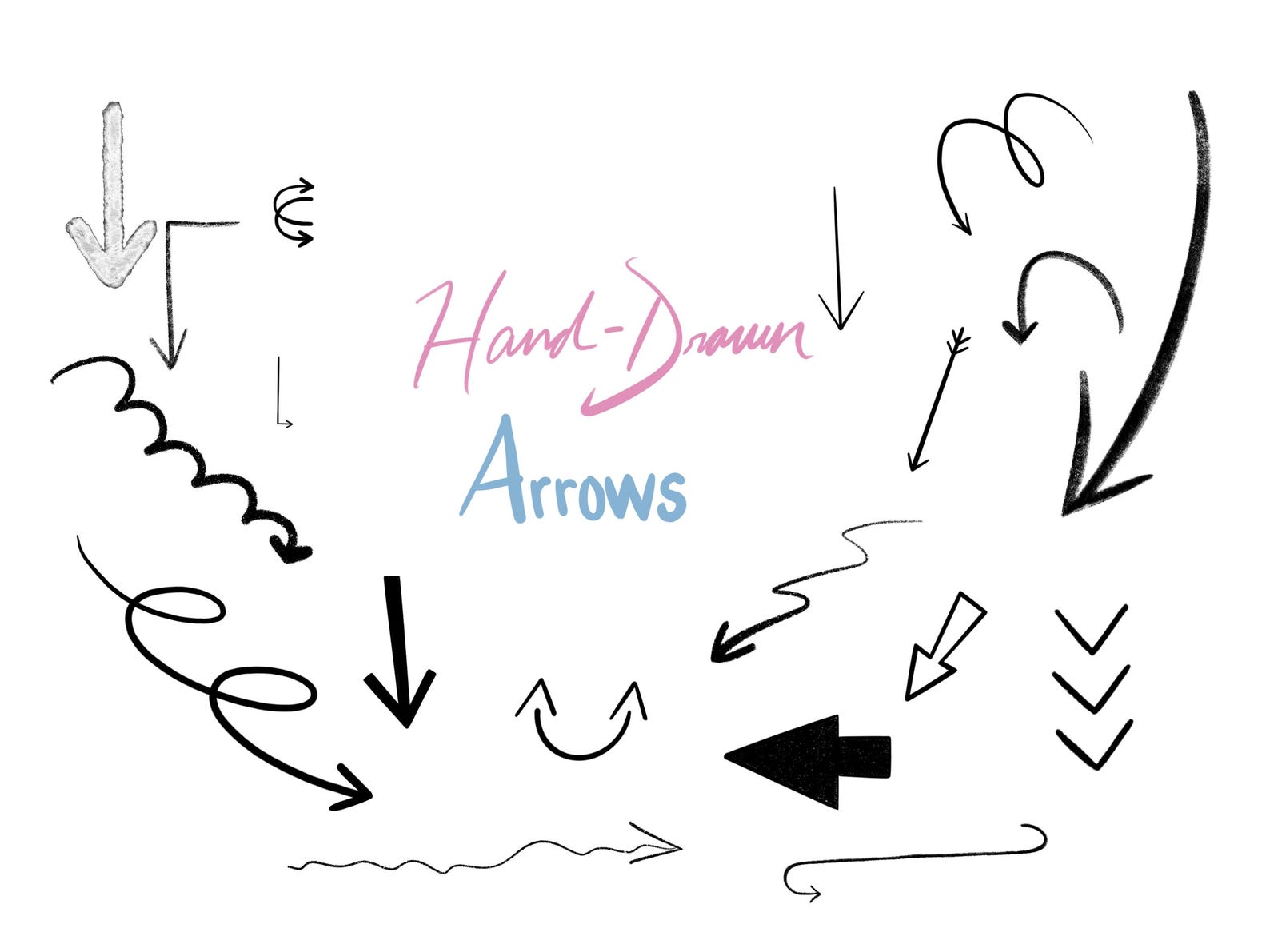 PNG of Hand-drawn Arrows (instant Download) - Etsy
