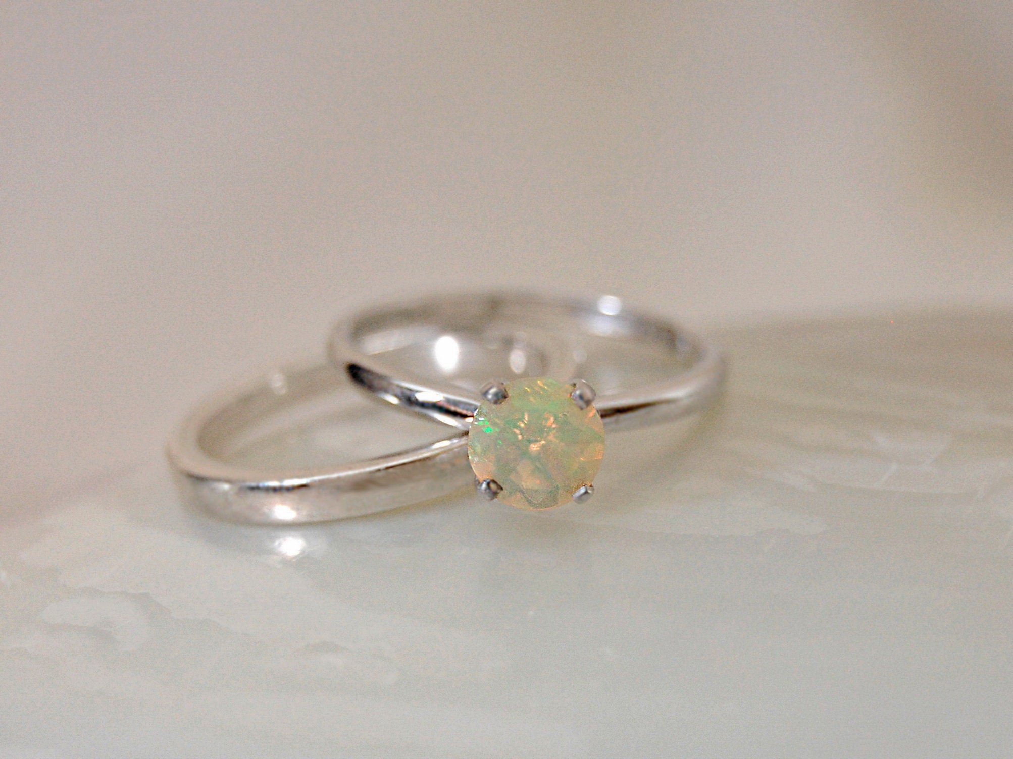 Callie Solitaire Ring features a brilliant opal set in solid | Etsy