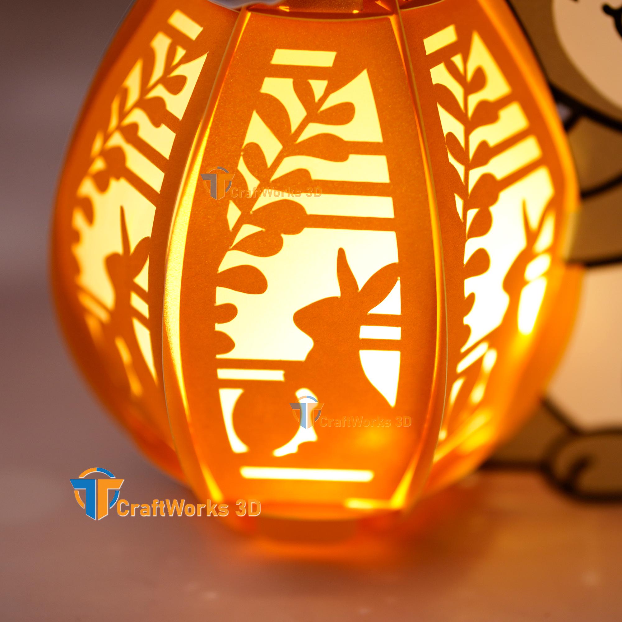 Set 3 Rabbit Egg Lantern PDF, SVG, Studio Template - Bunny Easter Egg ...