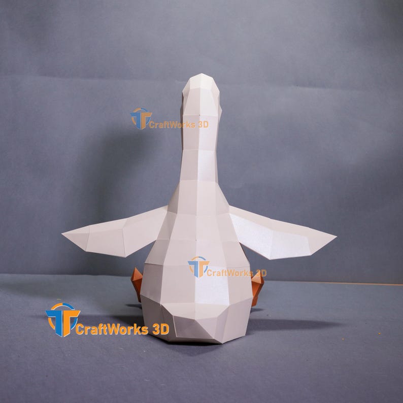 Goose Sit 3D Papercraft PDF, SVG Template for Creating Silly Goose ...