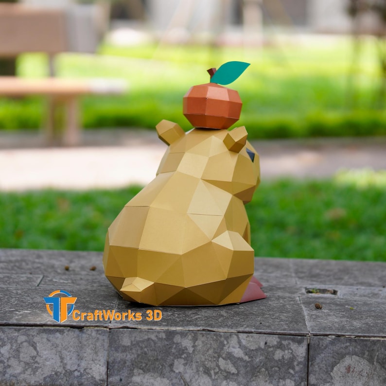 3D Capybara Papercraft SVG PDF Template – DIY Low Poly Animal Model for ...