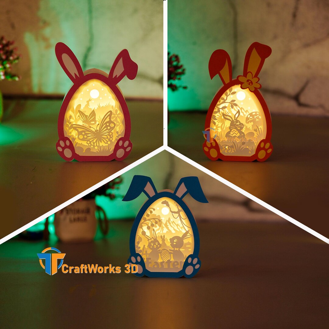 Pack 3 Easter Eggs Shadow Box SVG for Cricut Projects, Scanncut, Cameo ...