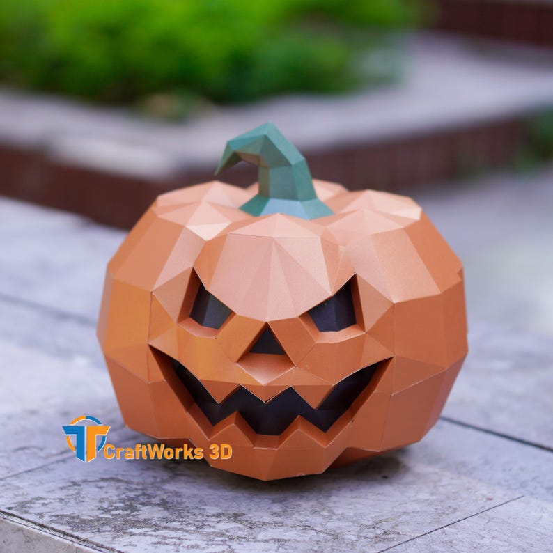 3D Halloween Pumpkin Papercraft Template – DIY Paper Sculpture (PDF ...