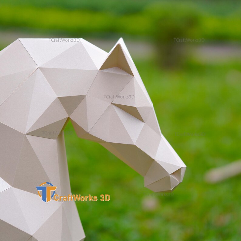 Running Horse Papercraft Template – Low Poly 3D Horse Paper Model PDF ...
